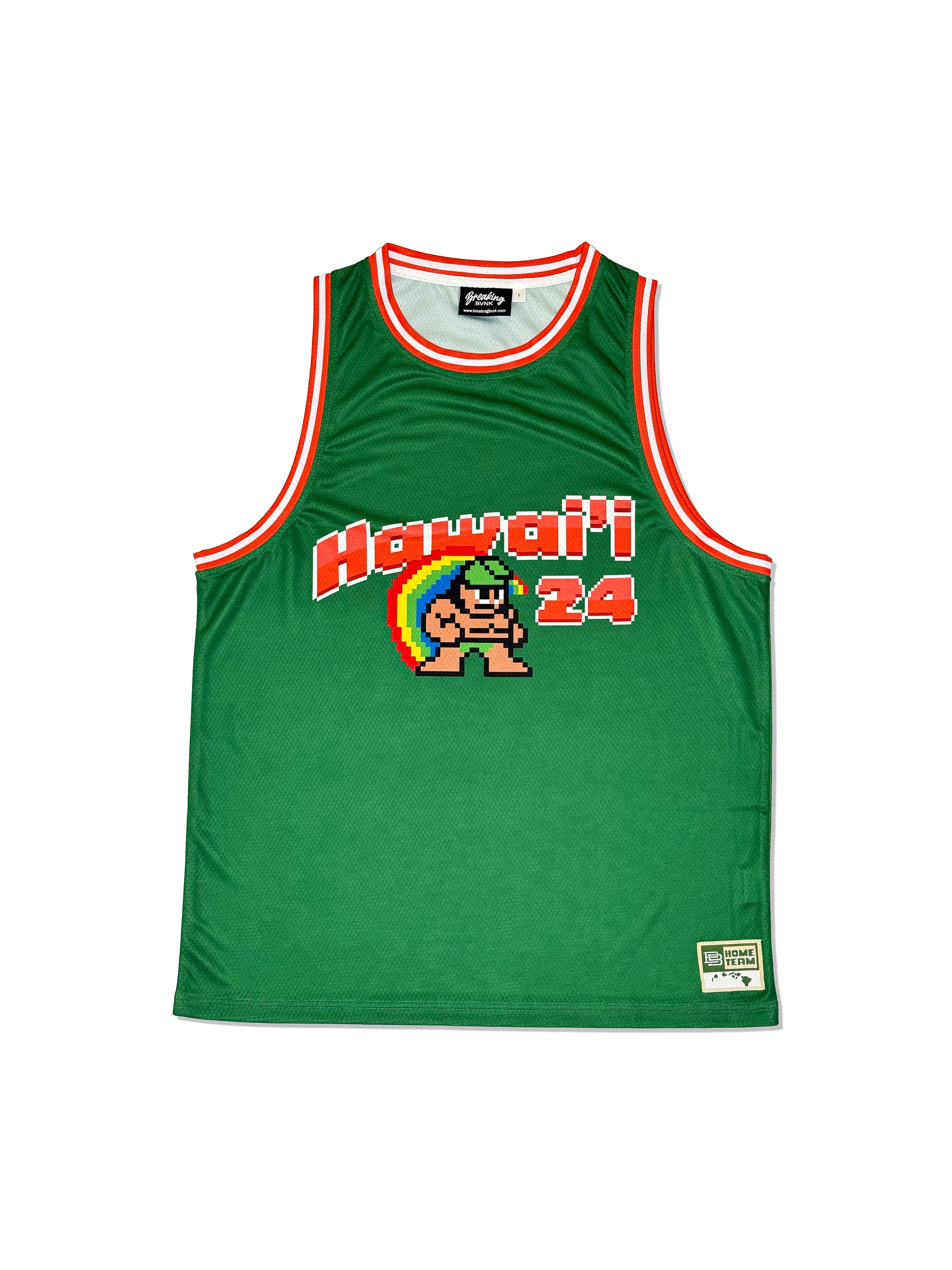 HI 8-bit Basketball Jersey Green – BREAKING BVNK